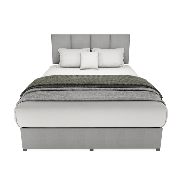 Cama Armable Napolés Lino Gris - mobiliariocima