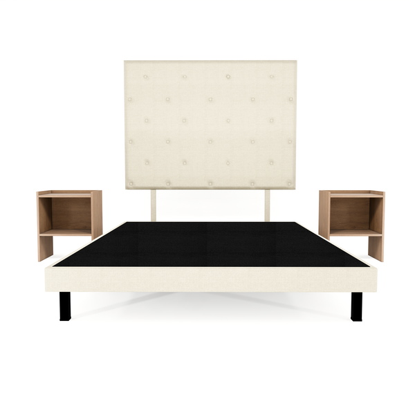 Cama y Buros Quintana Lino Beige - mobiliariocima